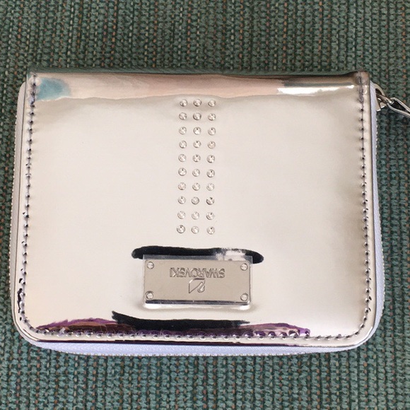 Swarovski | Bags | Swarovski Crystal Metallic Wallet | Poshmark